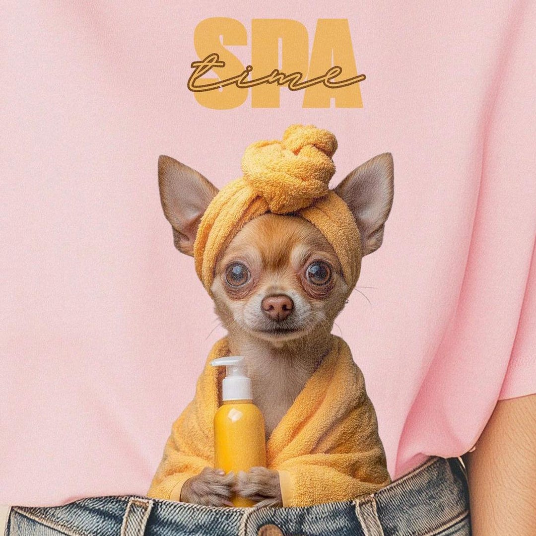 Funny Dog Spa Day T-shirt, Relaxing Animal in Bathrobe Graphic - Etsy