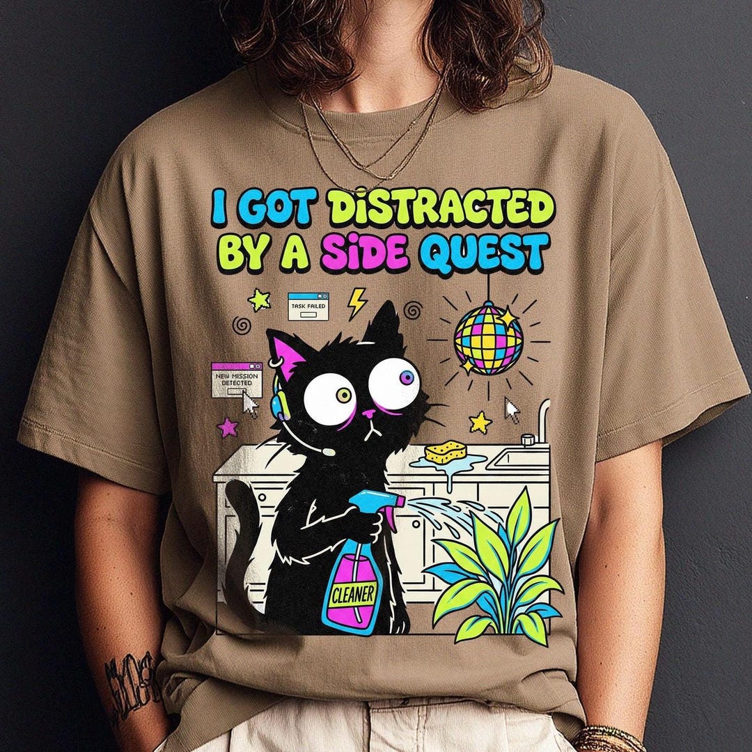 ADHD Cat T-shirt Dopa the Chaos Cat, Neurodivergent Humor Shirt, Funny ...
