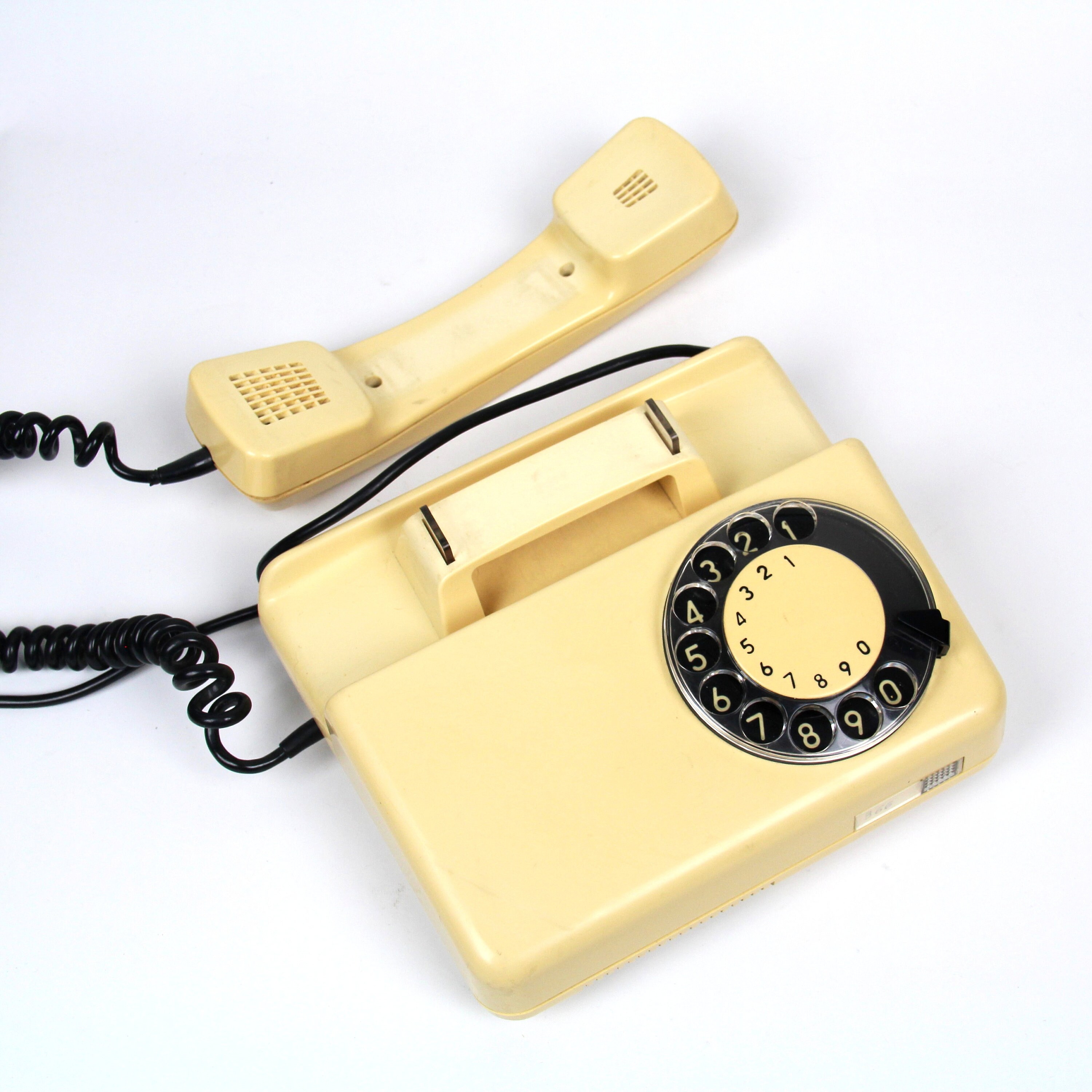 Vintage Creamy / Vanilla Rotary Telephone 80s, Dial Desk Phone Tulipan ...