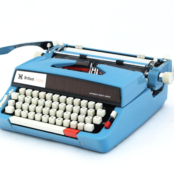 Blue Typewriter - Etsy