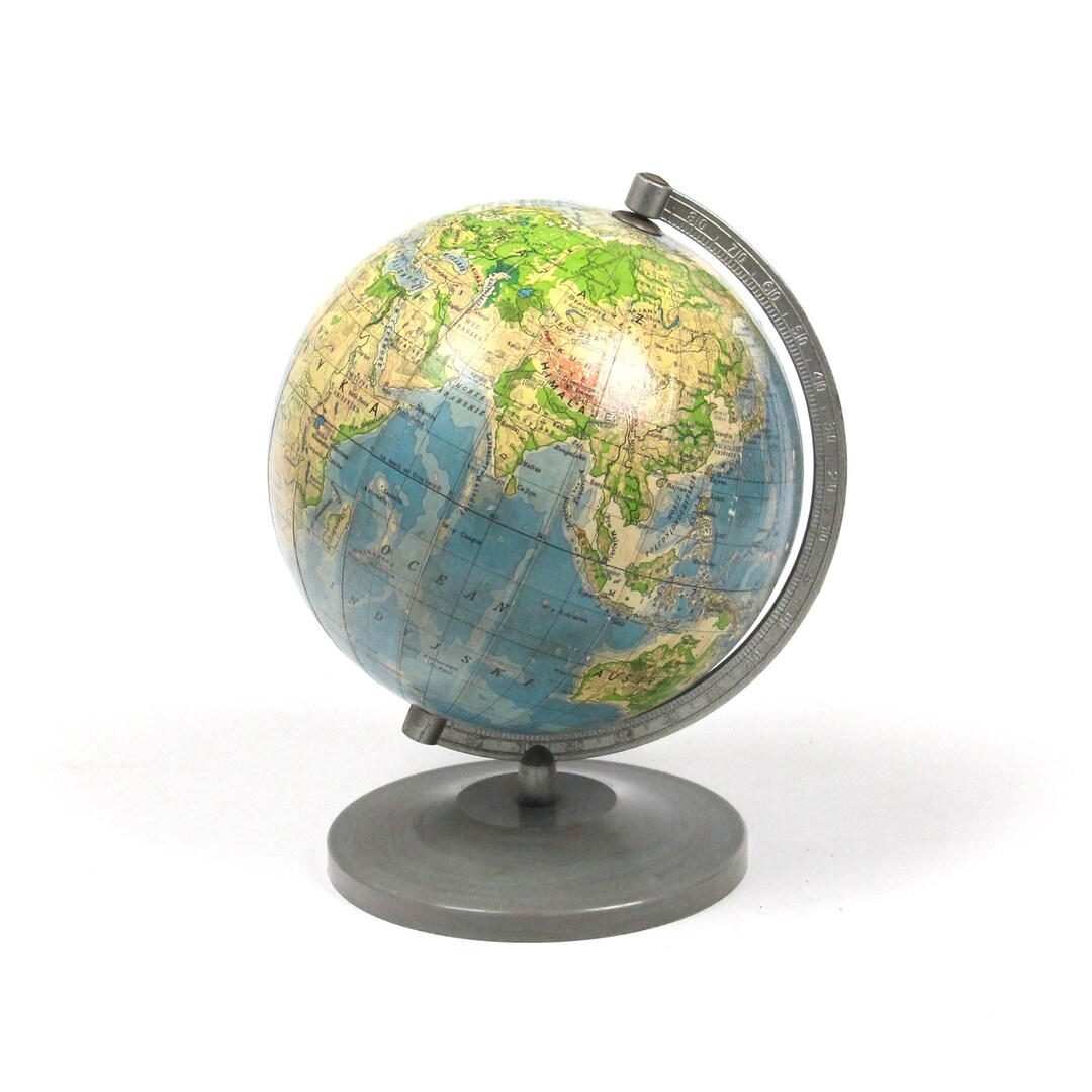 Vintage 1976 World Globe, Polish Text, 6 Inch Diameter - Etsy