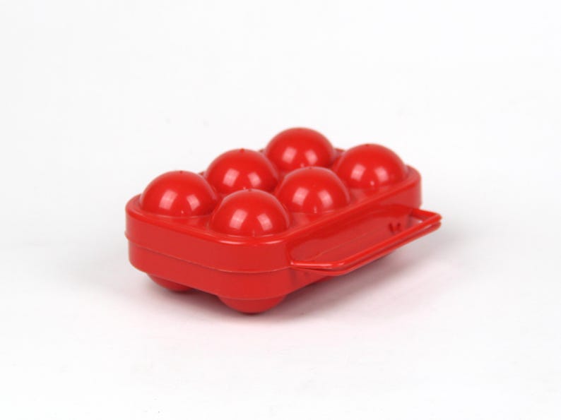 Vintage Red Egg Holder Box, 80s German Plastic Egg Basket, Retro ...