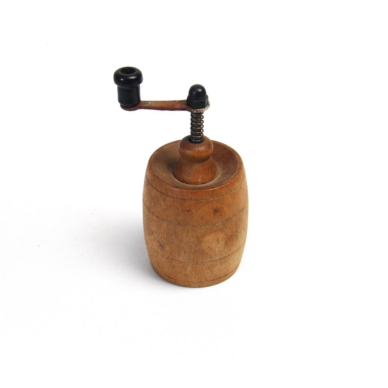 Vintage Barrel Small Wooden Pepper Mill From 1970, Collectibles Grinder ...