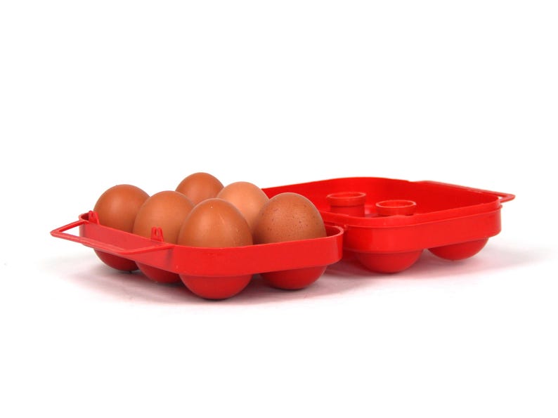 Vintage Red Egg Holder Box, 80s German Plastic Egg Basket, Retro ...