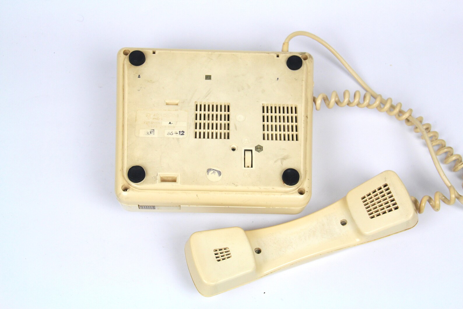 Vintage Rotary Telephone 80s Vanilla Double Color, Dial Desk Phone ...
