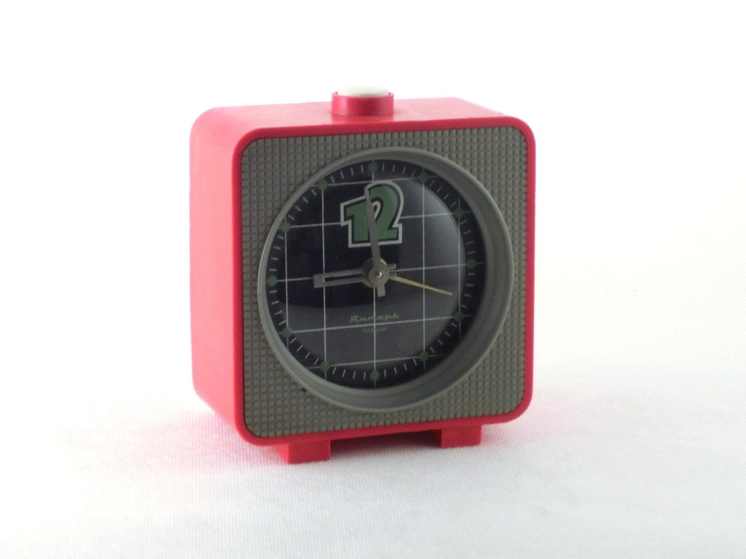 Rare Vintage Red Alarm Clock From Russia Retro Style and Unique Design ...