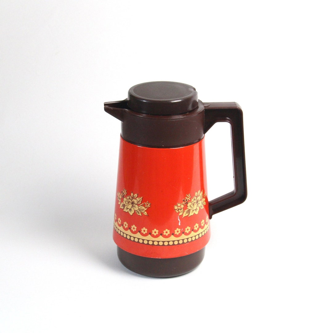 1970s Red Thermos Vintage Floral Design, East Germany, Best Christmas ...