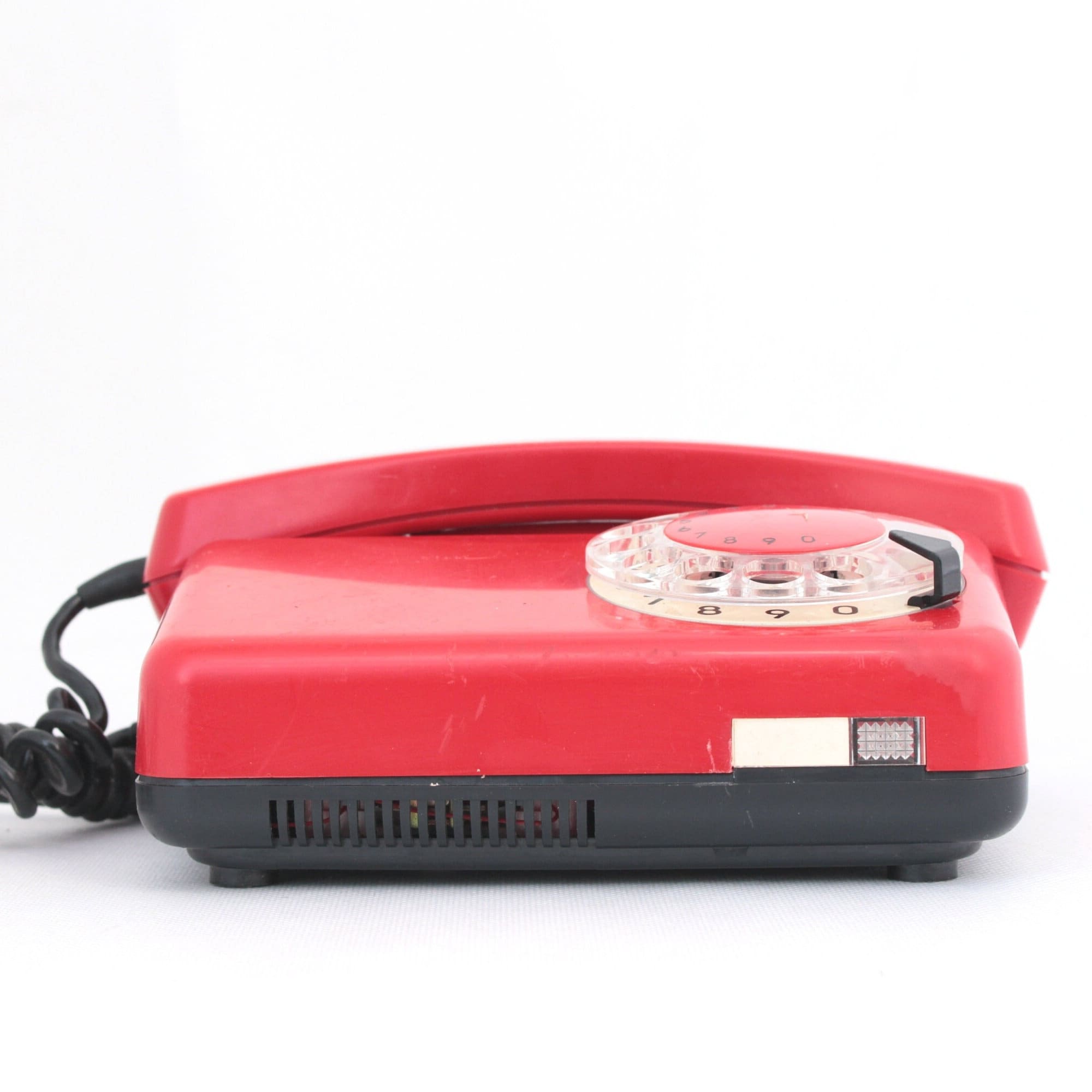 Vintage Red Rotary Telephone From 70s, Red Telephone Tulipan, Unique ...