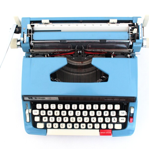 Blue Typewriter - Etsy
