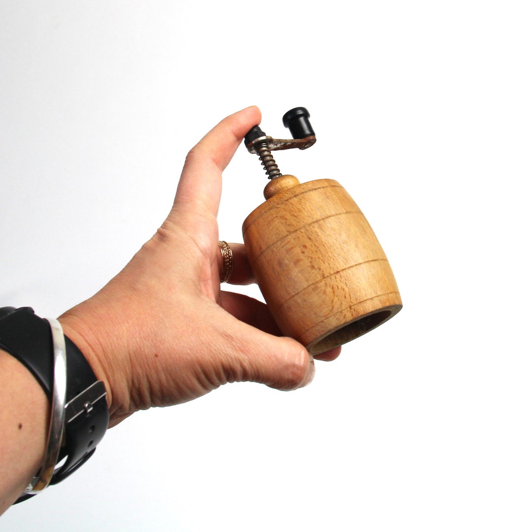 Vintage Barrel Small Wooden Pepper Mill From 1970, Collectibles Grinder ...
