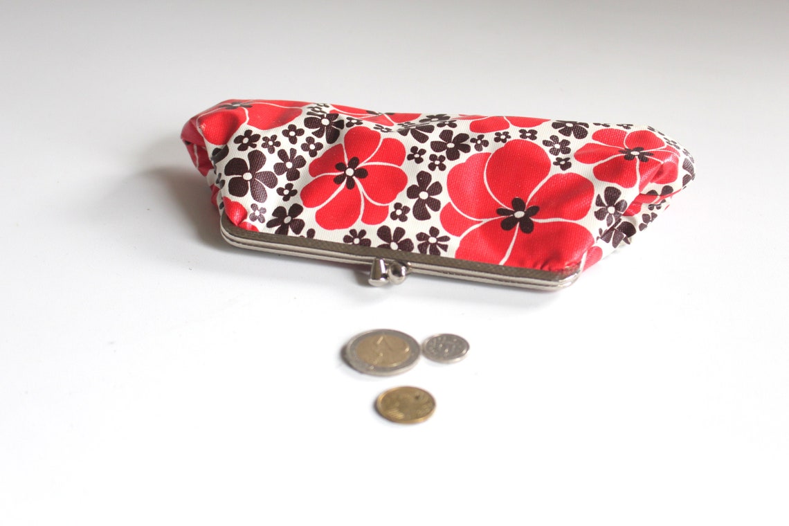Vintage Plastic Fantastic Floral Coin Purse 70s, Vinyl Wallet for Her ...