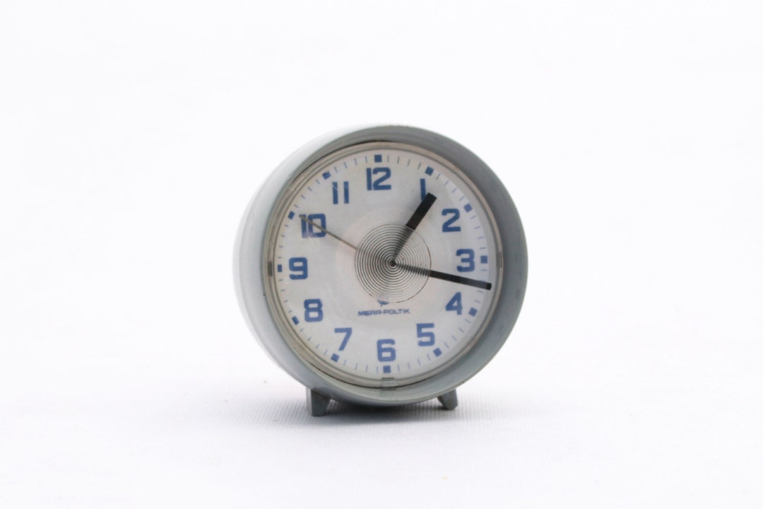 Vintage Grey Alarm Clock Made in Poland 70s - Etsy