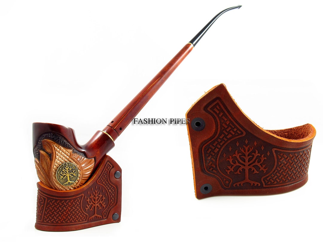 New Genuine Leather Pipe Stand Rack Holder Rest for Tobacco Smoking ...