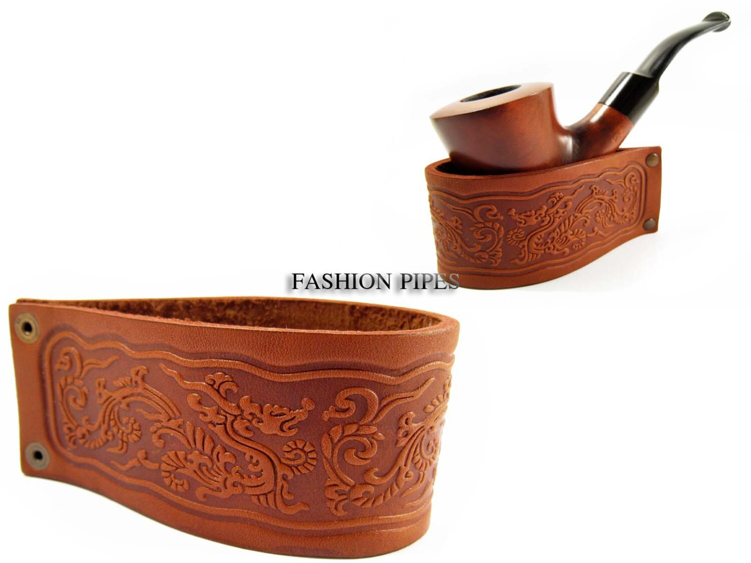 New Genuine Leather Pipe Stand Rack Holder Rest for Tobacco Smoking ...