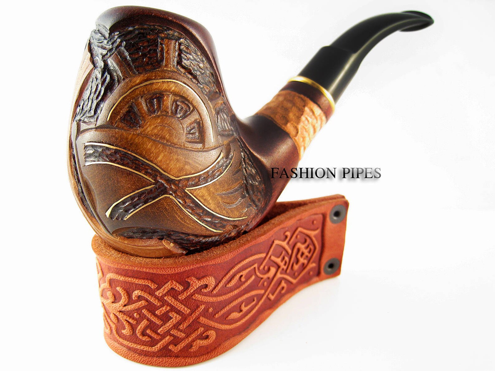 New Genuine Leather Pipe Stand Rack Holder Rest for Tobacco Smoking ...