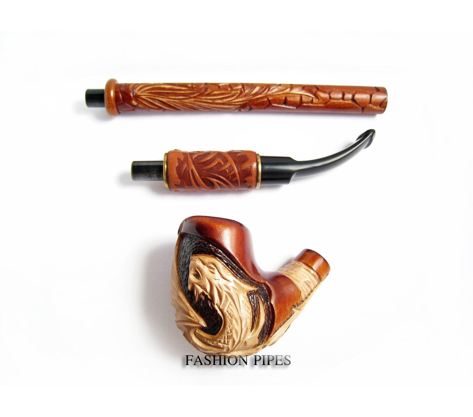 New Tobacco Pipe Set Carved Dragon Pipe Pear Root | Etsy