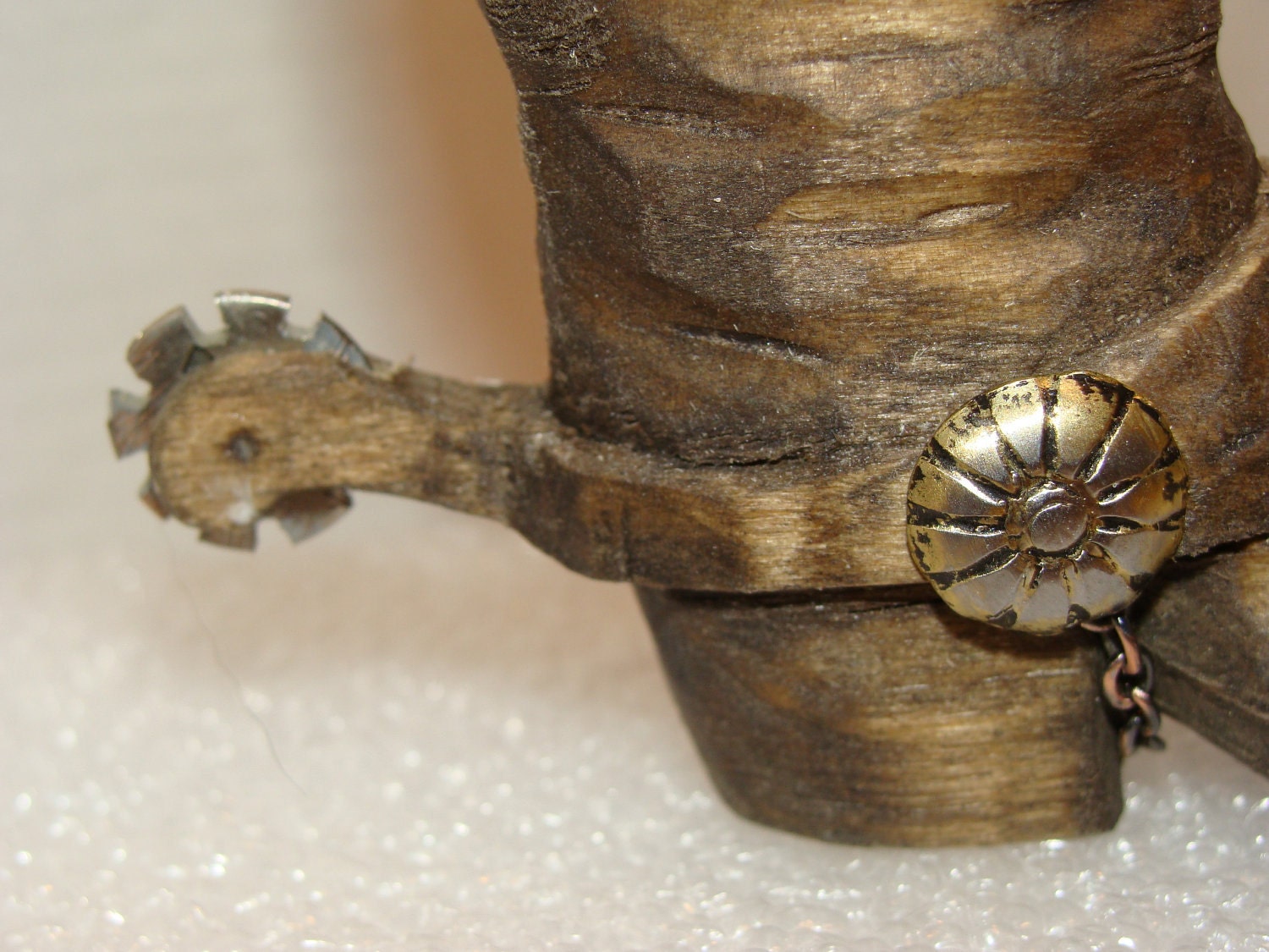 Hand Carved Cowboy Boot Ornament With Spurs - Etsy