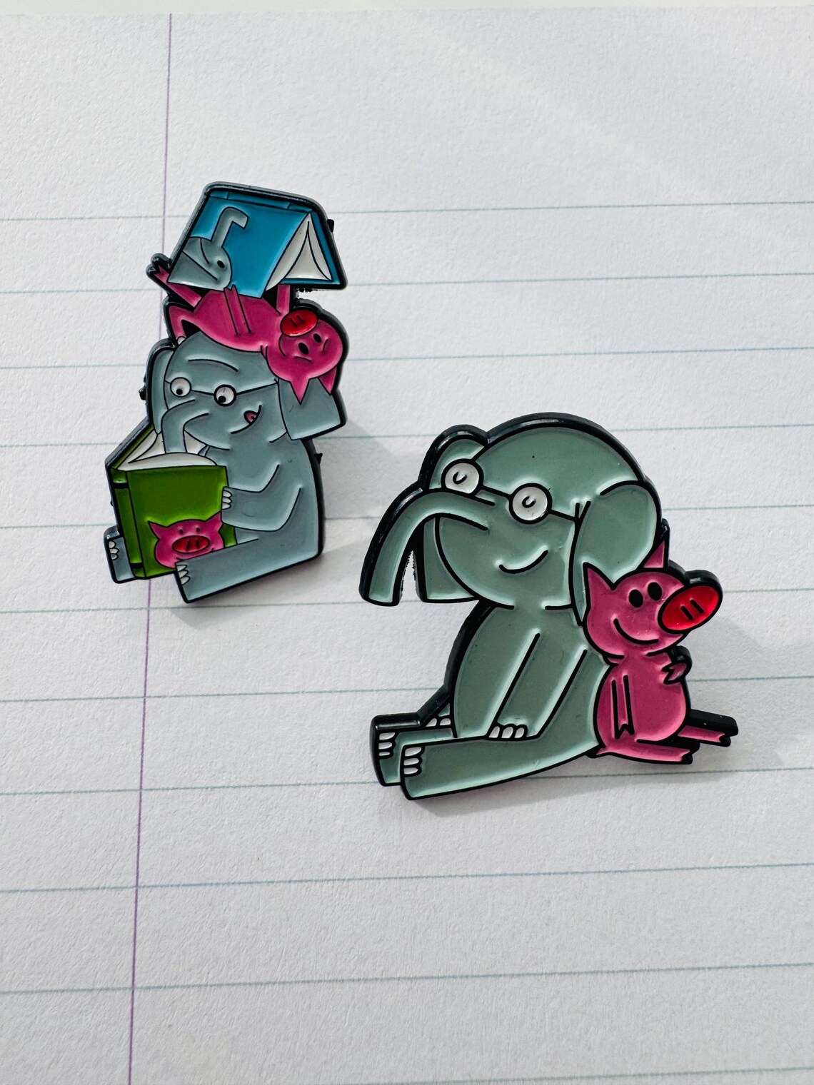Elephant and Piggie Enamel Pin, Backpack Pins, Badge Brooch, Bookish ...
