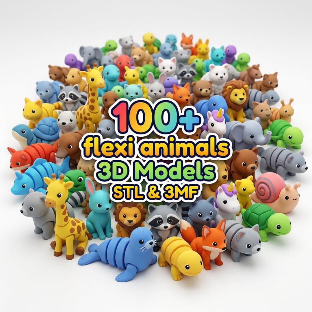 100+ Flexi Animals STL Bundle | Articulated Animal 3D Print Files ...