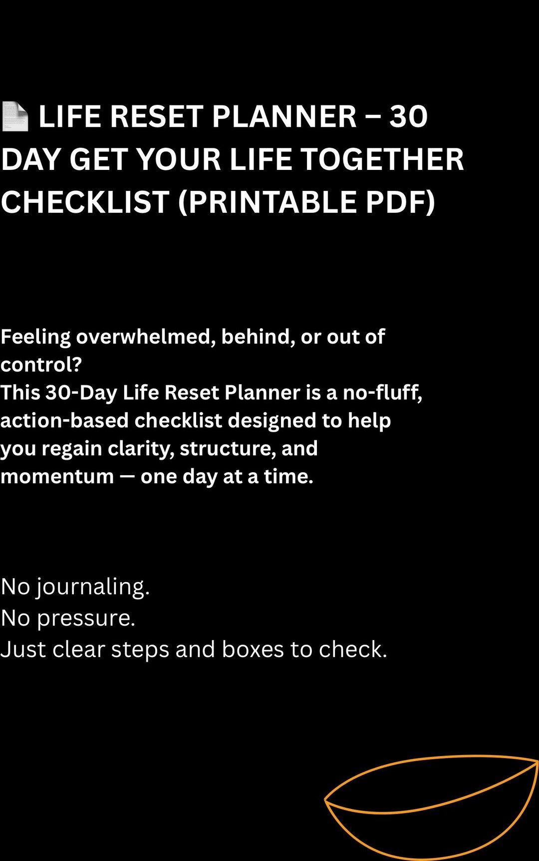 30 Day Life Reset Challenge Printable | Motivation Checklist | Personal ...