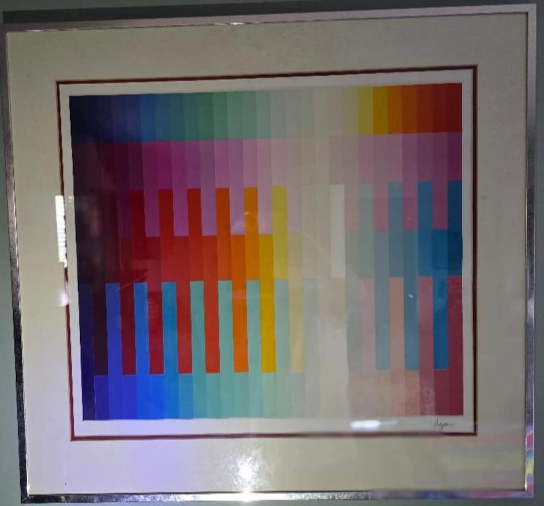 Yaacov Agam "magic Rainbow" Hand Signed Limited Edition Silkscreen ...