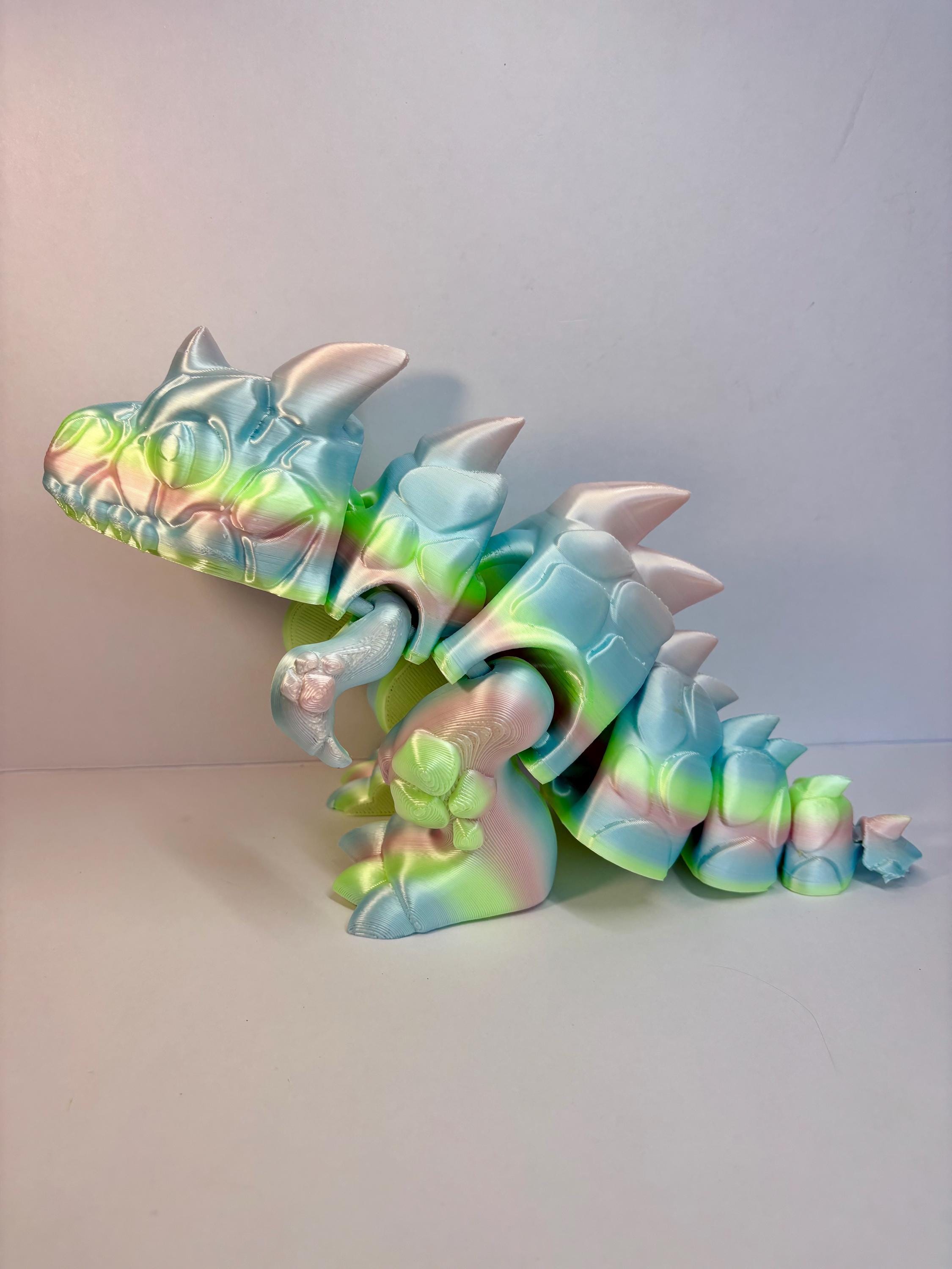 3d Printed Articulated Multiple Colors Dinosaur, Flexible Dino Figurine ...