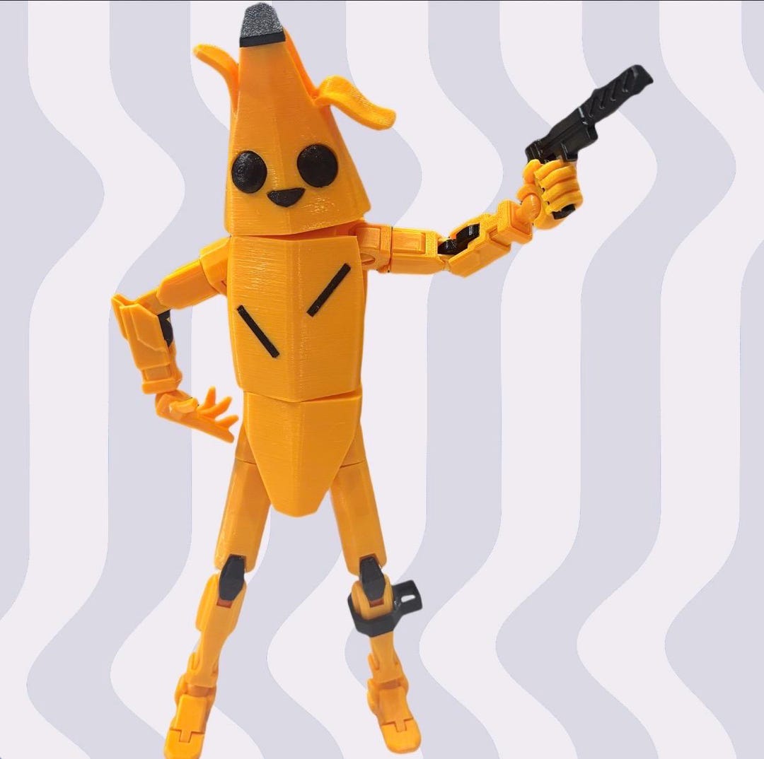 Articulated 3D Printed Action Figure Peely Dummy 13 – Fnite-inspired ...