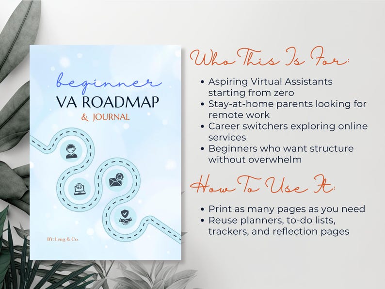 Beginner VA Roadmap & Planner (blue) - Etsy