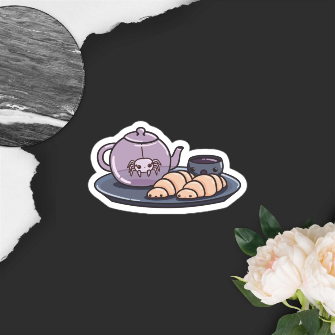 Spooky Tea Time Sticker - Creepy Cute Sticker for Tea Lovers - Etsy