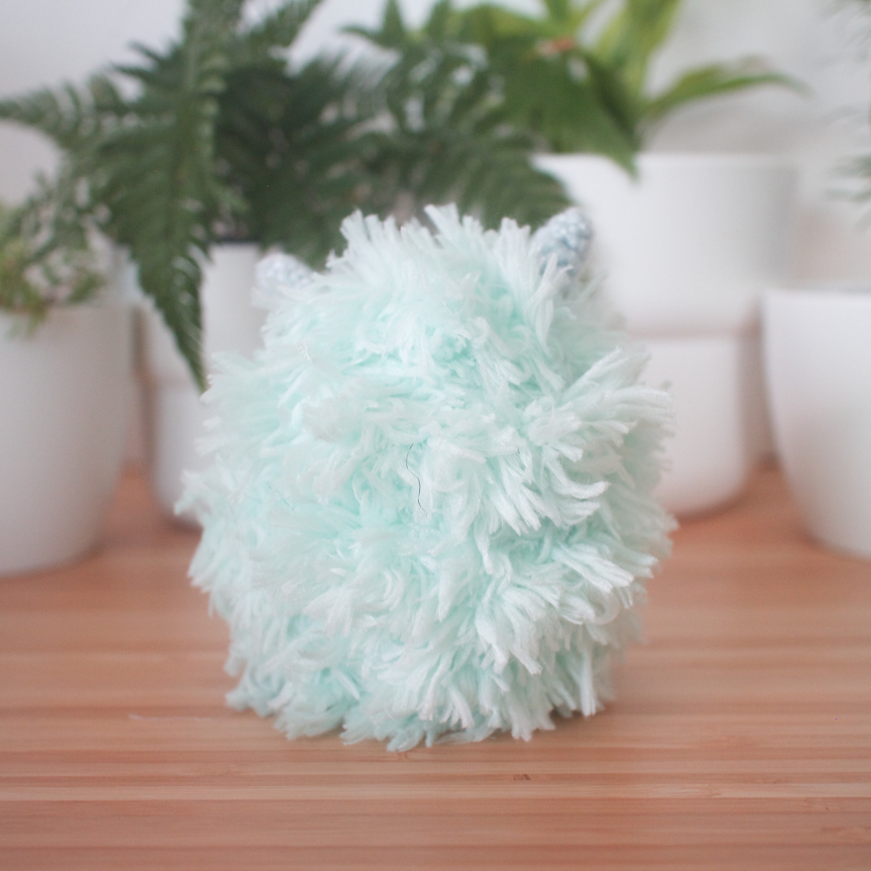 Mint green bunny plush - fluffy pastel stuffed toy