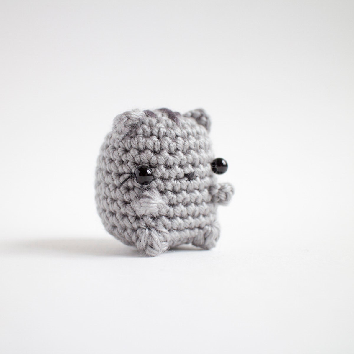 gray cat stuffed animal - crochet cat amigurumi
