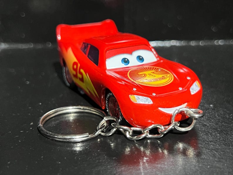 Lightning Mcqueen Cars Movie Keychain Diecast Car 1:55 Scale Key Ring ...