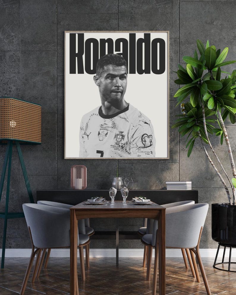 Cristiano Ronaldo Portrait Poster | Modern Football Legend Art (digital ...