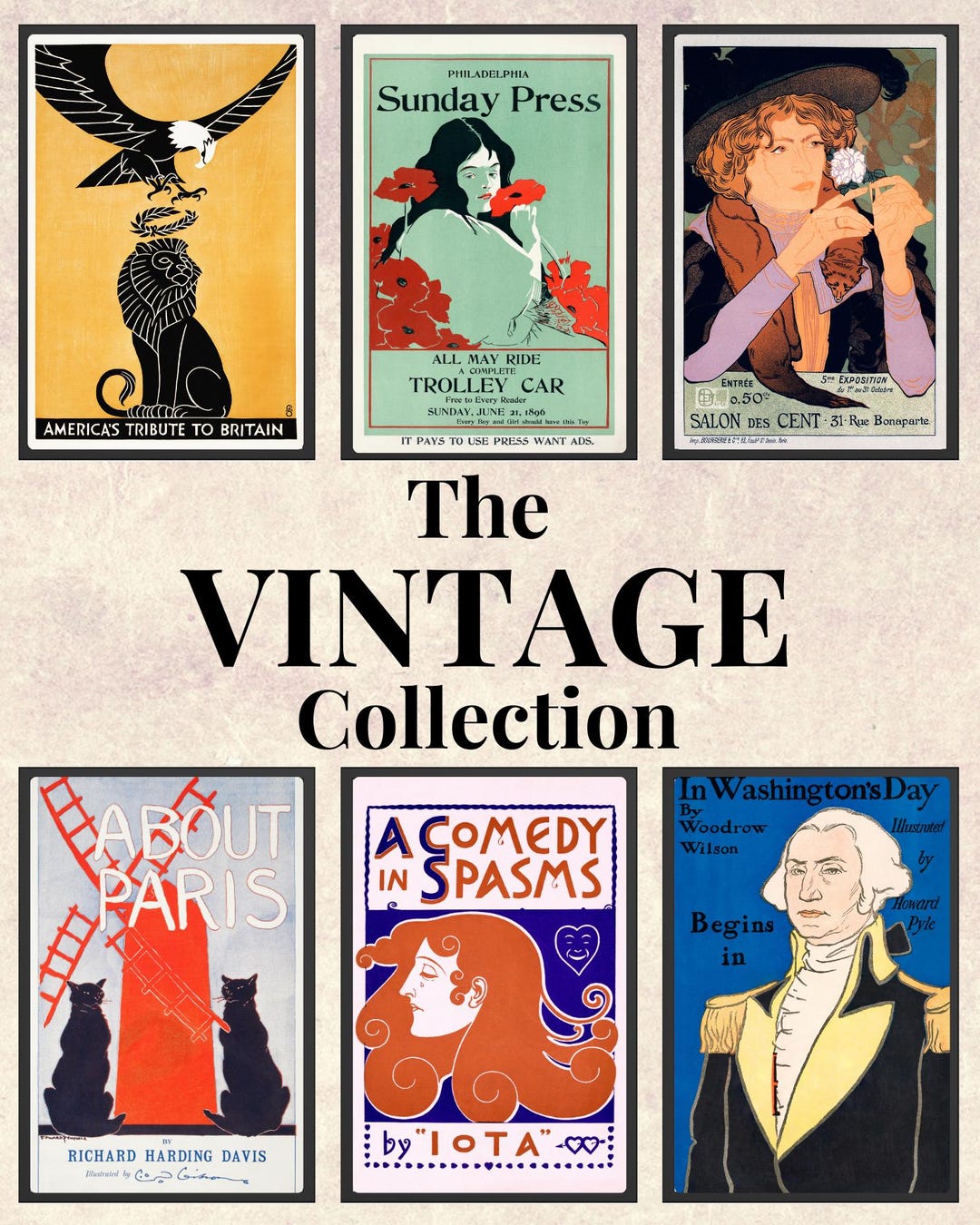 500+ Vintage Poster Collection Printable Art Files | Vintage Wall Decor ...