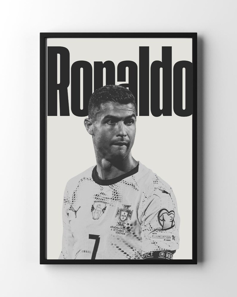 Cristiano Ronaldo Portrait Poster | Modern Football Legend Art (digital ...