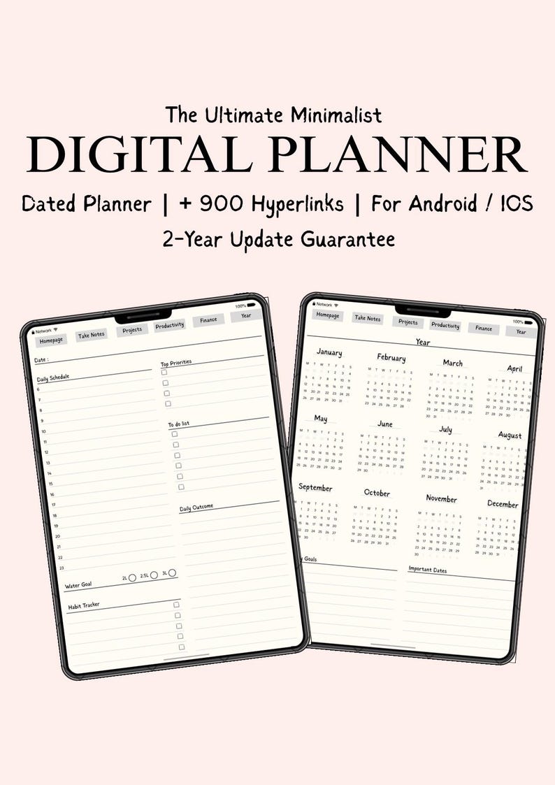 All in One Digital Planner | Hyperlinked, Daily, Weekly, Monthly (PDF ...