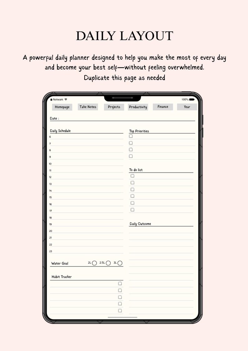 All in One Digital Planner | Hyperlinked, Daily, Weekly, Monthly (PDF ...