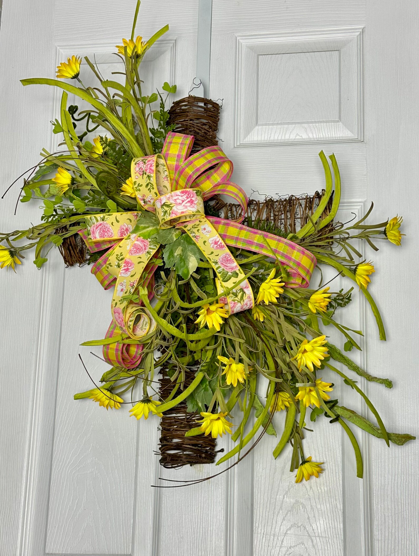 Cross Wreath Easter Cross Wreath Spring Wreath Summer - Etsy