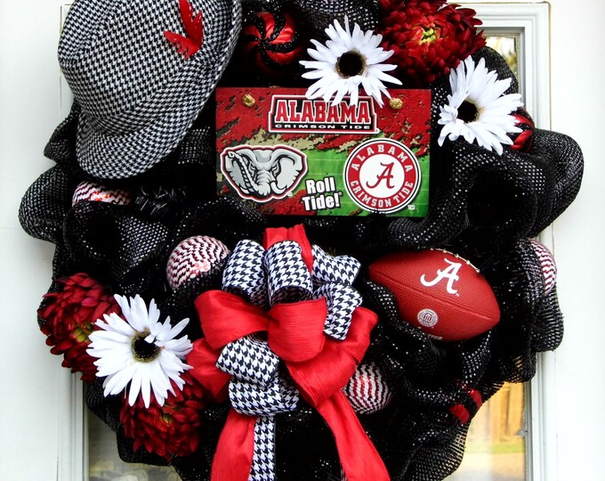 Deco Mesh Alabama Crimson Tide Bama Roll Tide Football - Etsy
