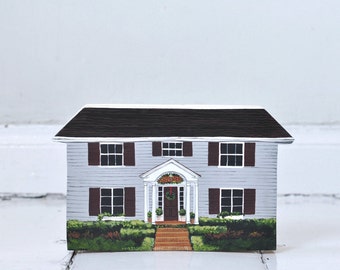 house model PORTRAIT of YOUR HOUSE wooden block | Etsy