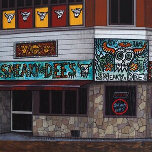 Wooden Mianiture Pub, Miniature Building, Sneaky Dee's Pub, Model ...