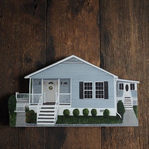 House Portrait - Hand Painted Wooden House, Miniature Houses, Houses ...