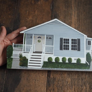 House Portrait - Hand Painted Wooden House, Miniature Houses, Houses ...