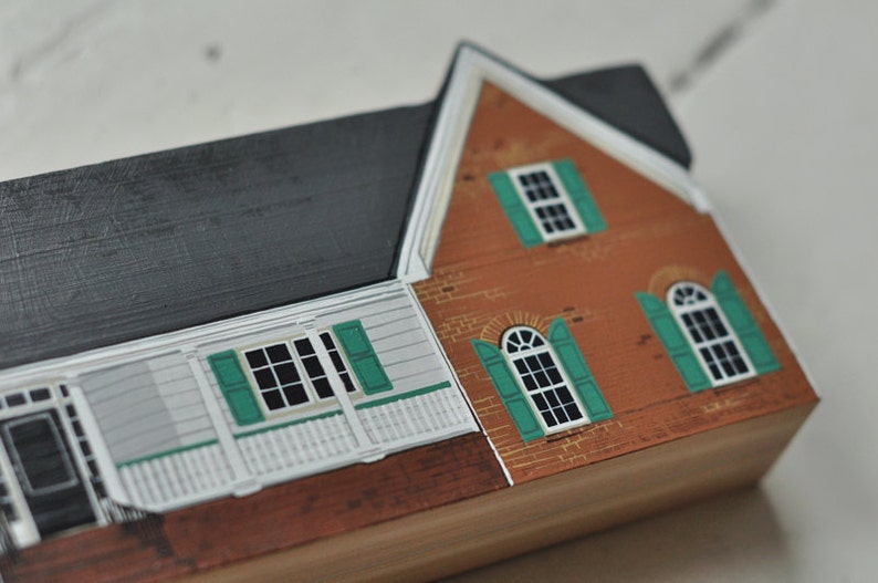 HOUSE MODEL wooden block personalised house portrait | Etsy