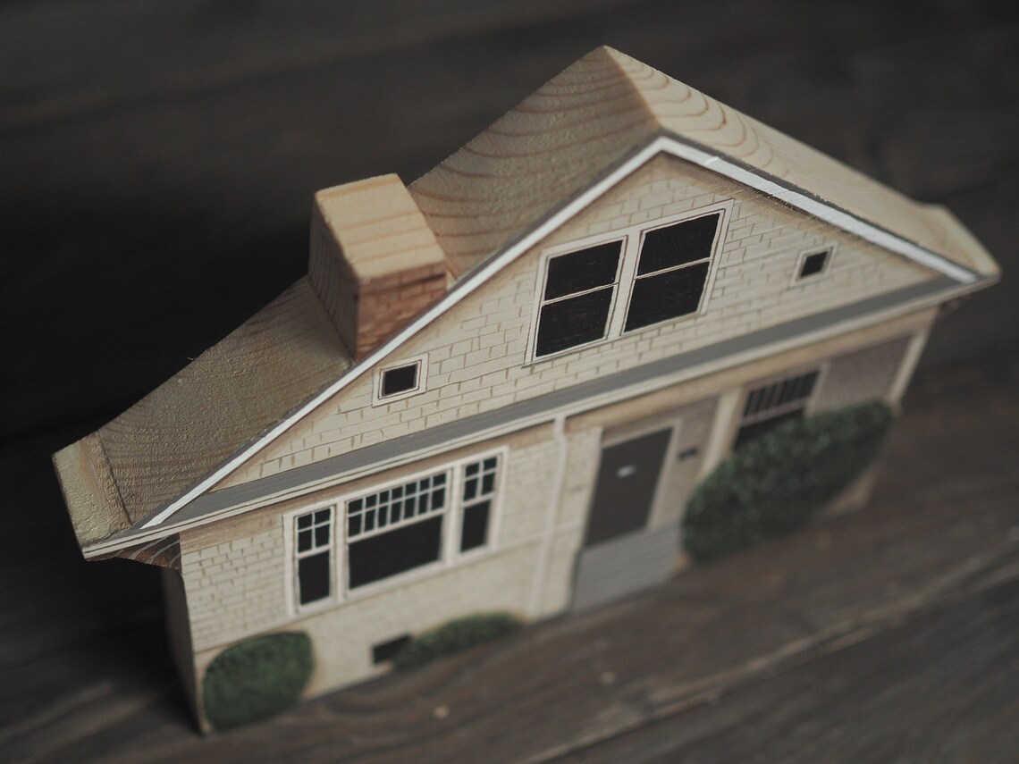 Wooden Miniature House Hand Painted Wooden House Miniature - Etsy