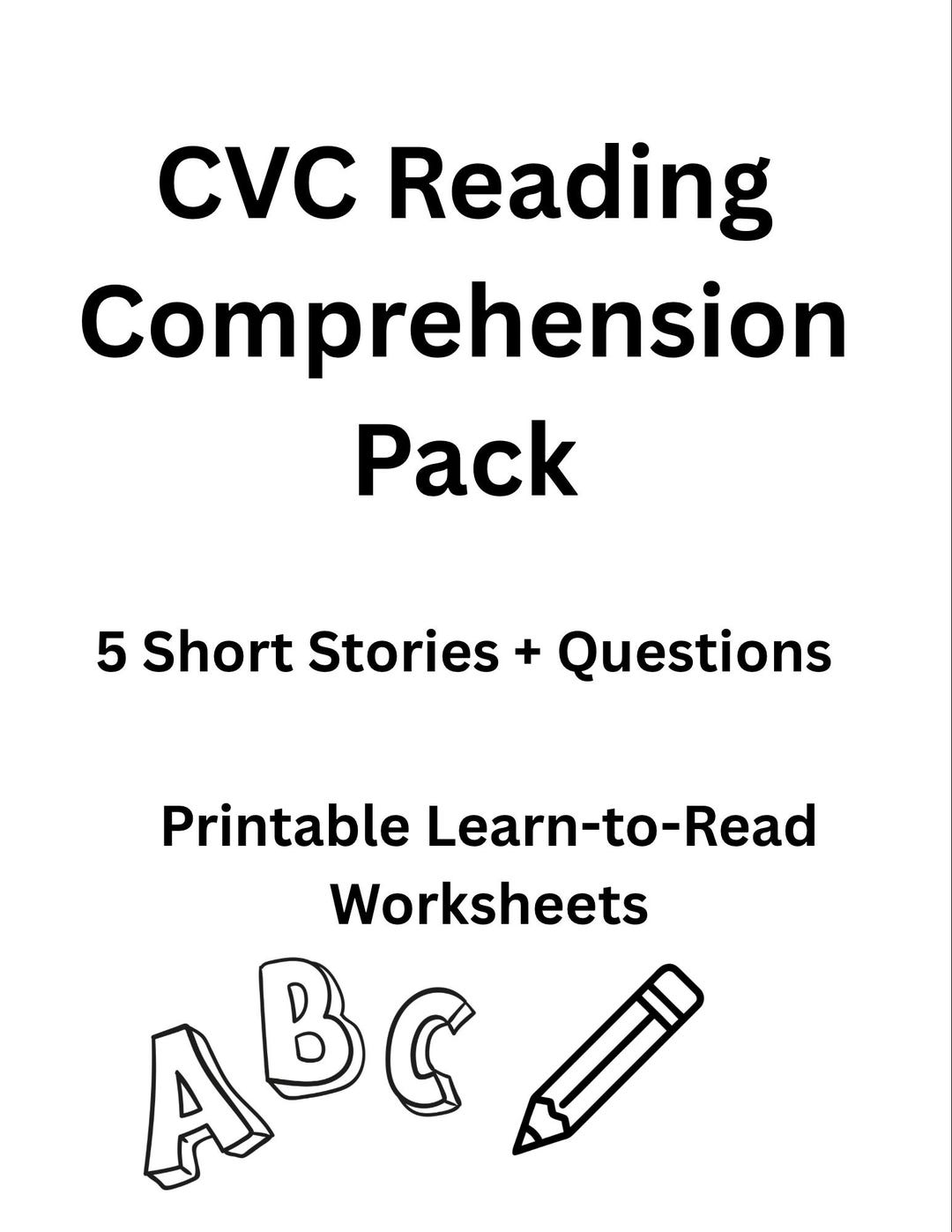 CVC Words Reading Comprehension Worksheets | Phonics Stories (PDF ...