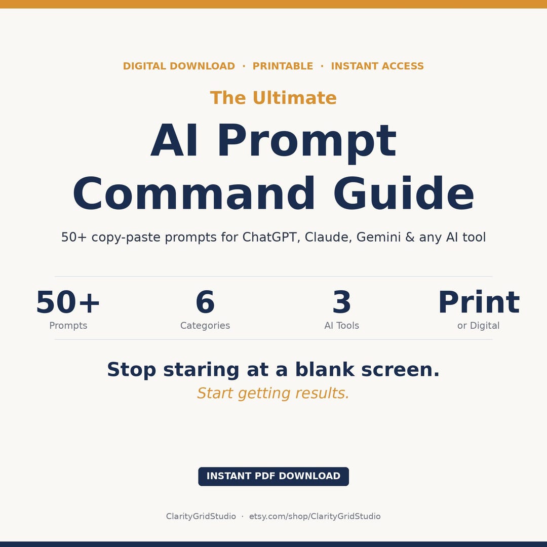AI Prompt Guide | Chatgpt, Claude, Gemini Copy-paste Prompts (digital ...