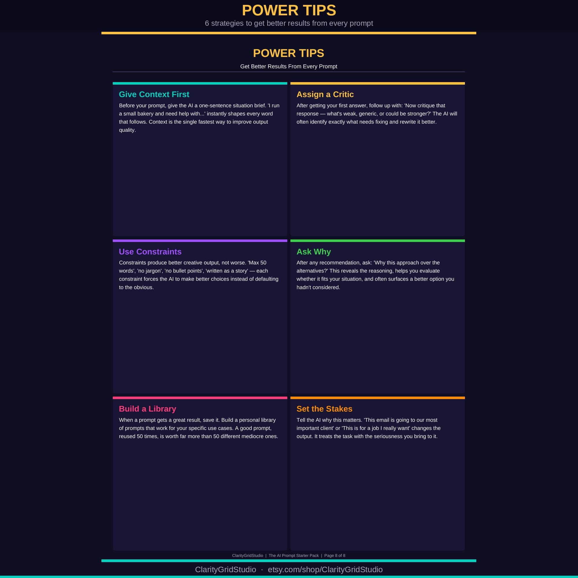 AI Prompt Starter Pack | 54 Chatgpt, Claude, Gemini Prompts (digital ...