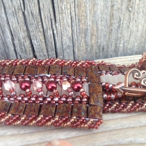 Crimson Caravan Bracelet Tutorial Beading Pattern Tila Bead - Etsy