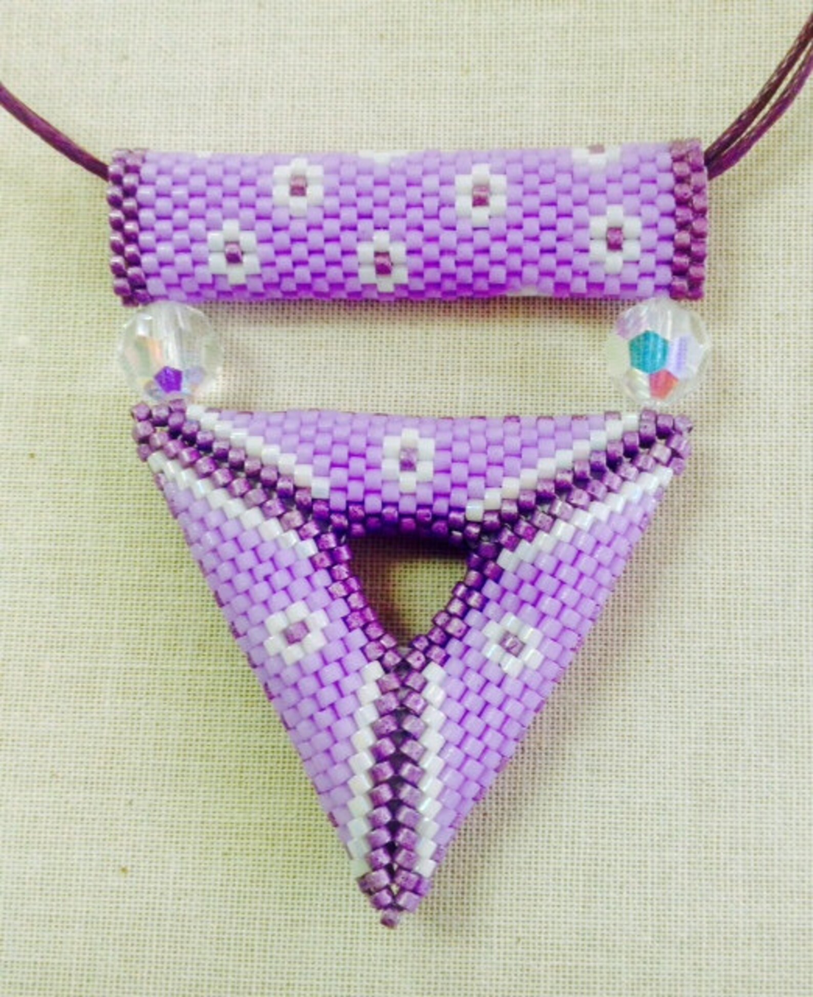 Triangulations Peyote Pendant Pattern Tutorial Shaped Peyote - Etsy